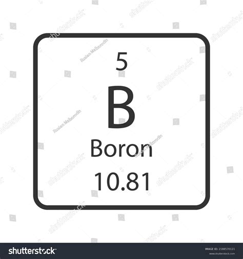 Boron Symbol Chemical Element Periodic Table Stock Vector Royalty Free