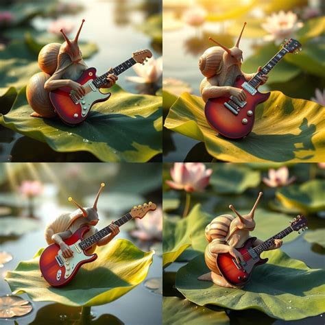 Hyper Realistic Snail Shreds Electric Guitar On Se Ai Art