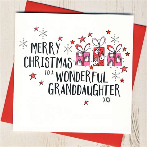 Handmade Granddaughter Christmas Card