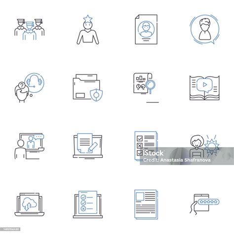 보도 자료 라인 아이콘 모음 뉴스 발표 출시 출시 업데이트 미디어 홍보 벡터 및 선형 그림 보고서 적용 범위 통신 개요 표지판 세트 0명에 대한 스톡 벡터 아트 및 기타