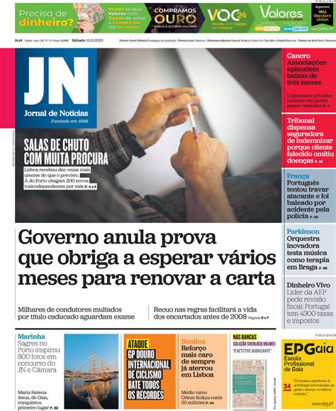 Capa Jornal De Notícias 10 Junho 2023 Capasjornaispt