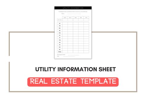 Utility Information Sheet Checklist Graphic By Realtor Templates