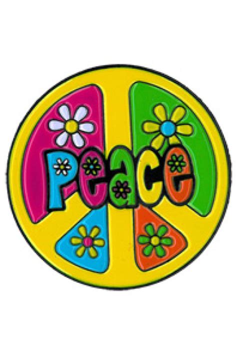 Peace Sign Flowers Enamel Pin