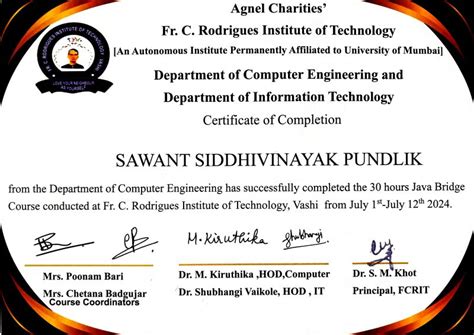 Javaprogramming Professionaldevelopment Techskills Achievement Siddhivinayak Sawant