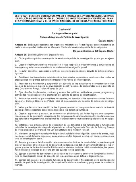 Ley Orgánica Del Servicio De Policía De Investigación El Cuerpo De