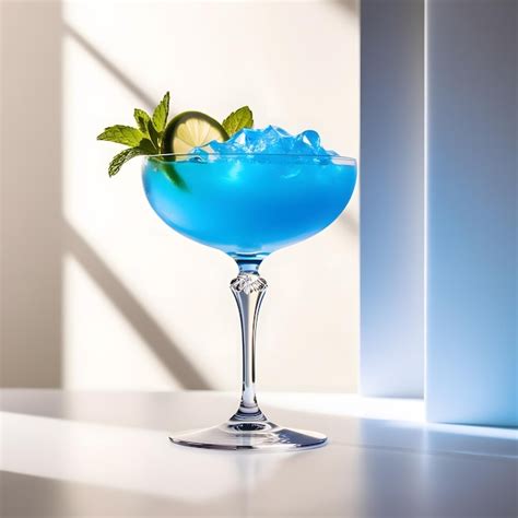 A Glass Of Cocktail With A Slice Of Lime And Mint Leaf Premium Ai Generated Image