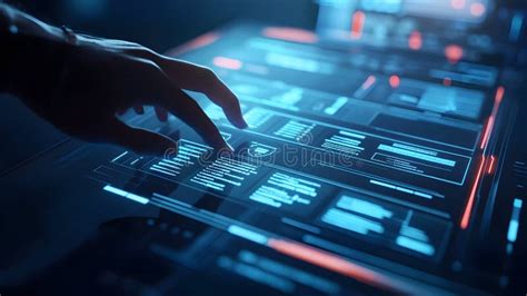 Interactive Digital Display With Touch Screen Interface Stock Illustration Illustration Of