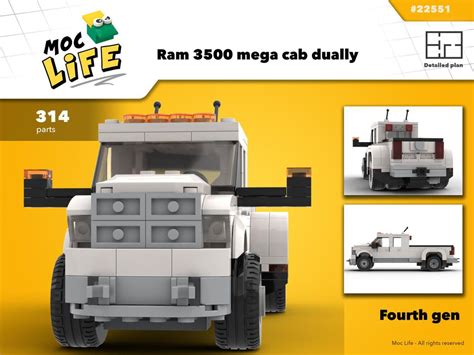 Lego Moc Ram 3500 Mega Cab Dually By Moclife Rebrickable Build With