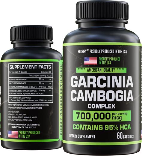 Garcinia Cambogia 1600 Mg 180 Capsules Pure Natural