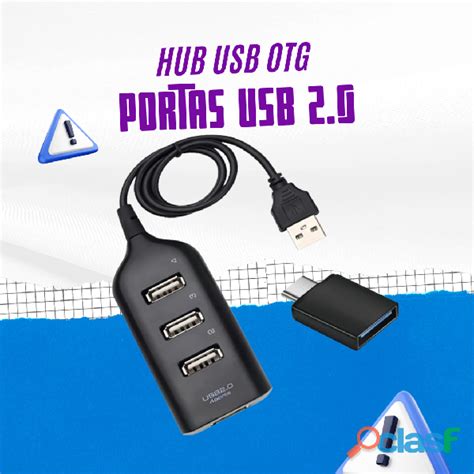 Hub Usb Otg Tipo C 4 Portas Usb 2 0 Adaptador De Teclado Mouse Para