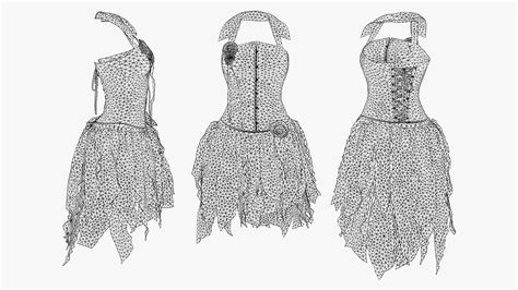 3d Model Burlesque Corset Dress Vr Ar Low Poly Cgtrader
