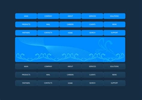 Beauty Blue Navigation Menuheader Psd Welovesolo