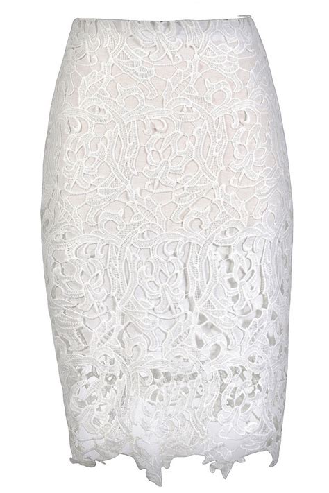 White Lace Pencil Skirt Lace Pencil Skirt Ivory Lace Pencil Skirt