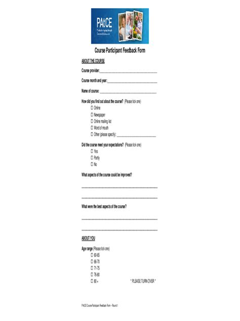 Course Feedback Form Free Templates In PDF Word Excel Download
