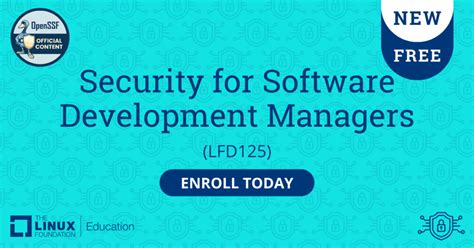 NEW FREE COURSE Security For Software Development Managers LFD125