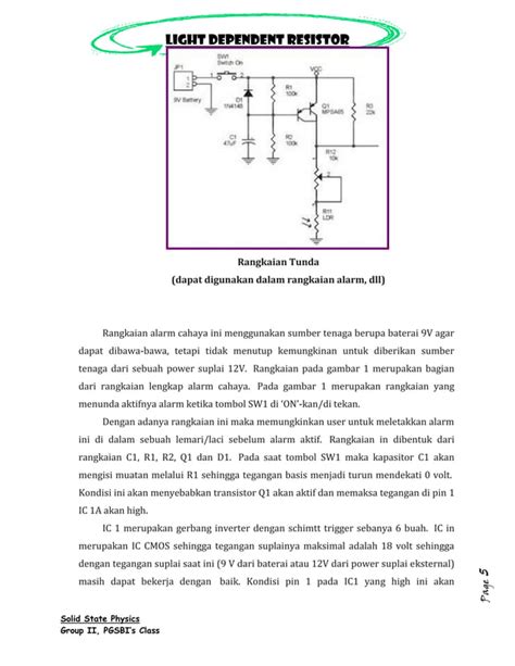 Light Dependent Resistor PDF