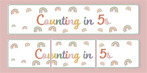 👉 Muted Rainbow Themed Counting In 5s Display Banner