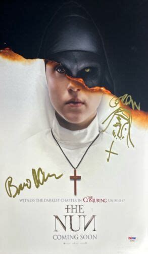 Bonnie Aarons And Corin Hardy Signed 12x18 Photo The Nun Nun Sketch Psa