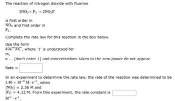 Answered The Reaction Of Nitrogen Dioxide With Fluorine 2NO2 F2