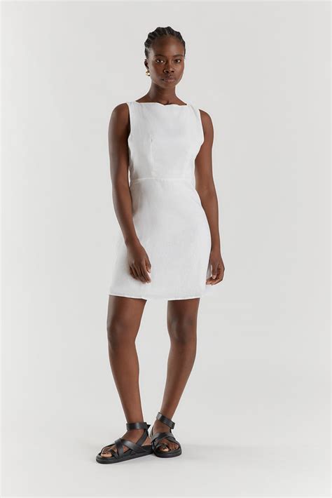 Tyla White Linen Mini Dress Dissh