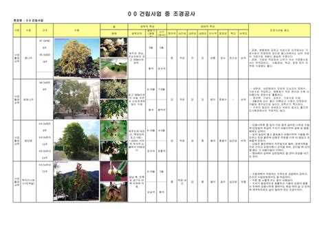 조경공사 수목도감 8쪽 건축 건설