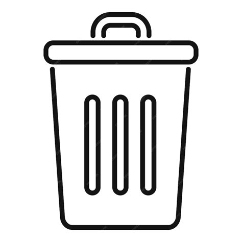 Premium Vector Garbage Bin Icon Representing Removing And Deleting Files