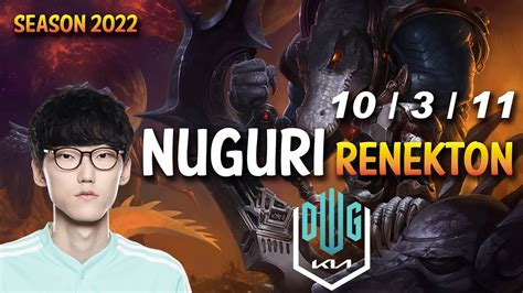 Dk Nuguri Renekton Vs Aatrox Top Kr Ranked Youtube