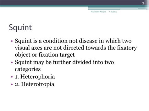 Classification Of Squint Pptx Eye And Vision Conditions Diseases