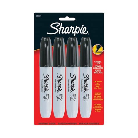 Sharpie Chisel Tip Permanent Markers 4 Black Markers 38264 155598