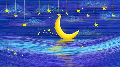 Moon Sky Starry Beautiful Powerpoint Background For Free Download