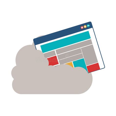 Isolated Cloud Computing And Website Design Stock Vector Illustration