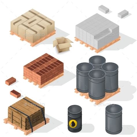 Construction Material Isometric Vectors Graphicriver