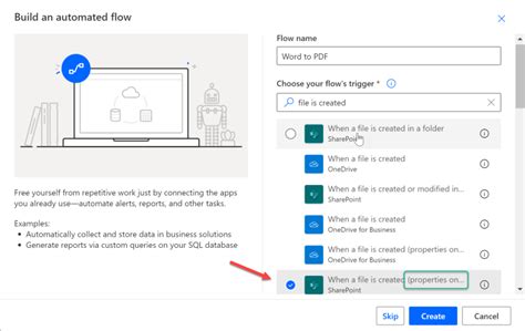 power automate convert word document to pdf knowledge share