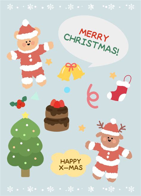 귀여운 크리스마스 스티커 Tooldi