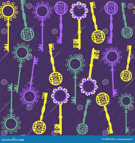Old Keys Seamless Pattern And Seamless Pattern In Stock Vector Illustration Of Cover Beige