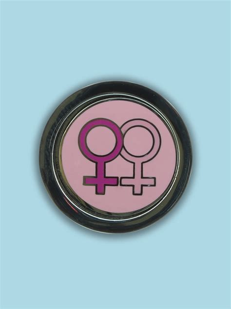 Pink Female Female Same Sex Enamel Pin Badge