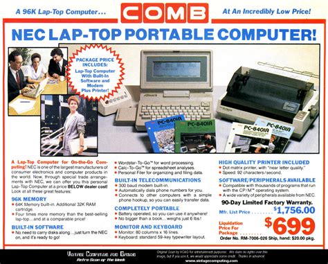 VC G Retro Scan Of The Week NEC PC 8401A Lap Top