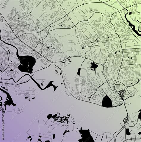 Johor Bahru Johor Malaysia Mys Urban Vector City Map With Parks