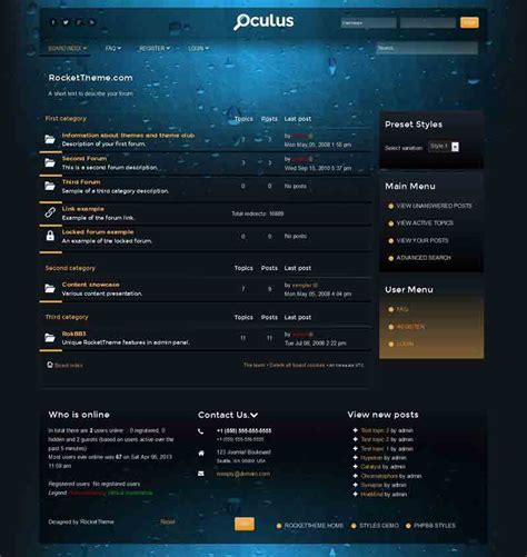 Oculus Phpbb Style Premium Phpbb3 Theme From Rockettheme