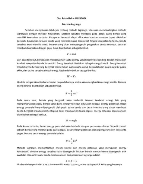 Metode Lagrange Pdf