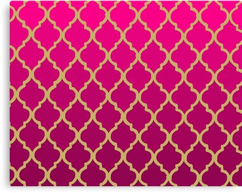 Moroccan Pattern Pink And Gold Canvas Prints By Eliannadraws Redbubble
