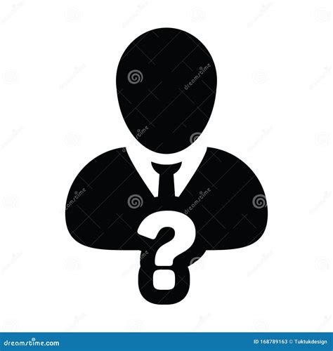 Doubt Icon Vector Question Mark With Male User Person Profile Avatar