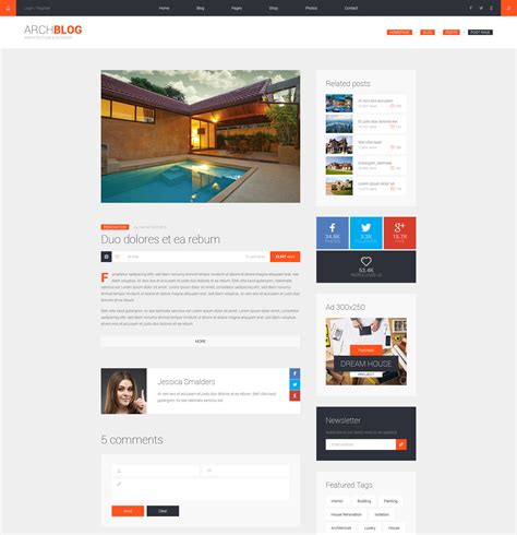 Archblog Architecture Portfolio And Blog HTML Template Modern Web Templates