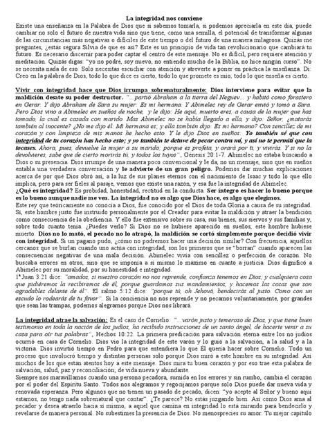 La Integridad Nos Conviene Silvia 23 04 23 Pdf Dios Salvación