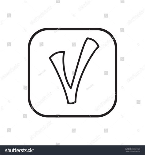 Checkmark Square Icon Outline Style Isolated Stock Vector Royalty Free Shutterstock