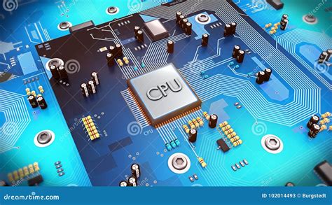 Computer Processor On Circuit Board Stock Illustration Illustration Of Closeup Electronic