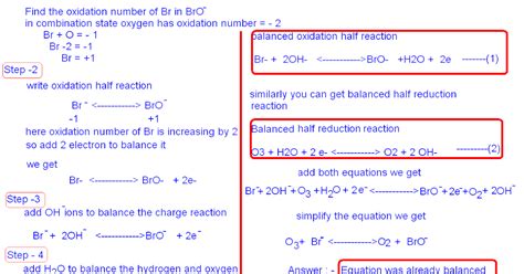 Free Online Help Balance The Ionic Equation By Half Reaction Method O3