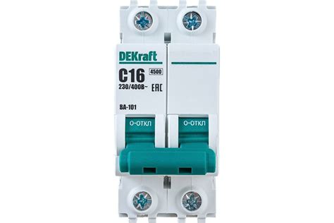 Купить Автоматический выключатель DEKraft ВА-101 2P 16А (C) 4.5кА по ...
