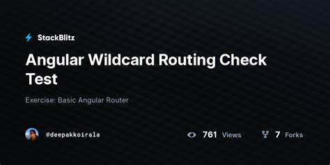 angular wildcard routing check test stackblitz