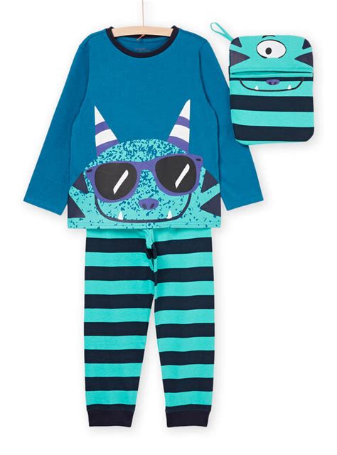 Pijama Comprido Com Padrão De Monstro 3 Peças Comprar Online Pijama